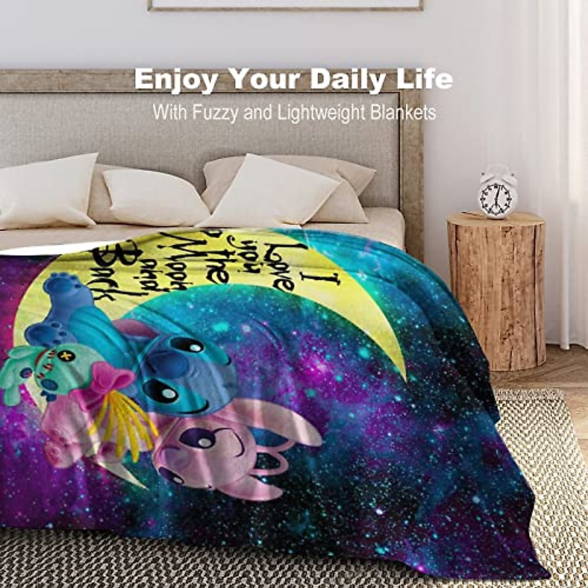 Hiccickm Cute Throw Blanket for Girls,Lightweight Cartoon Blanket Plush Flannel ​Blanket for Boy Adults Bed Chair Car Sofa Couch Bedroom 50"x40"