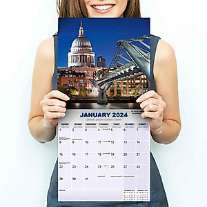 2023 2024 London Monthly Wall Calendar - Travel Calendar - 12 x 24 Open - Thick No-Bleed Paper - Giftable - Academic Teacher's Planner Calendar Organizing & Planning Calendar