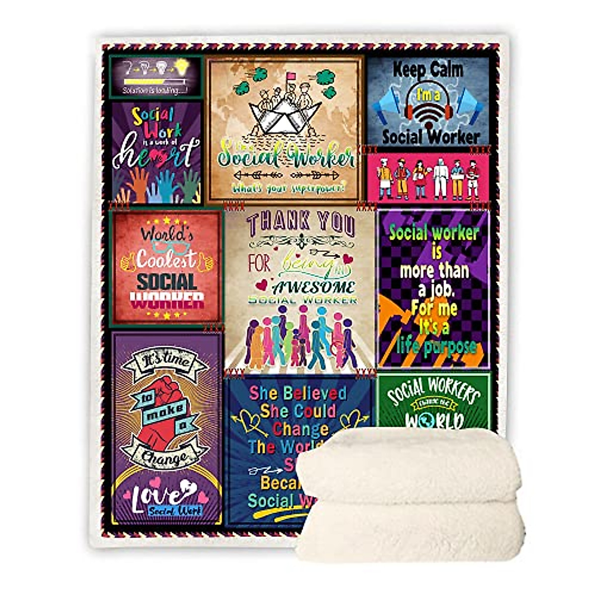 CYREKUD Social Worker Gifts for Women Blanket,Social Worker Gifts Throw Blanket,Social Worker Office Decor Blanket,Social Worker Soft Warm Blanket for Home Bedroom Sofa Couch Christmas Decor 50"x 60"