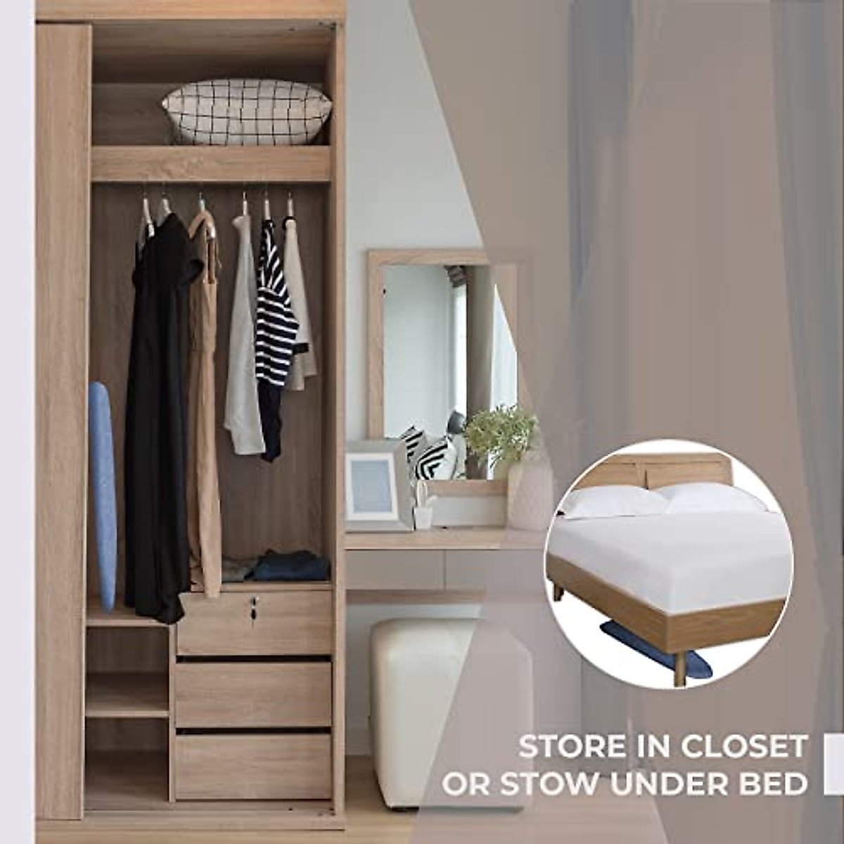 Bartnelli Tabletop Ironing Board Size 24x14 with Reinforced Steel Legs for Extra Stability, and Extra Layer Cover Padding for Smooth and Easy Ironing, Intelligent Locking System to Easily Fold Away