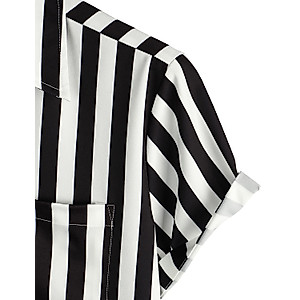 VATPAVE Mens Hawaiian Flamingo Shirts Casual Tropical Short Sleeve Button Down Shirt Summer Beach Shirts Small Black Leopard Beach