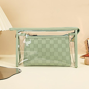 Hedume Set of 4 Makeup Bags, Waterproof Cosmetic Bag Set, Leather Portable Travel Cosmetic Bag, Multifunction Organizer Storage Bag for Makeup, Brushes, Toiletries and Accessories