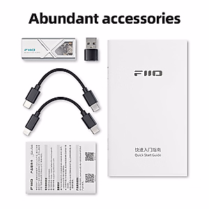 FiiO/JadeAudio KA13 Portable DAC Dongle, USB-C Adapter, 3.5mm and 4.4mm Outputs Compatible with Android/iOS System/PC/Music Players, PCM 384kHz/32bit | DSD256 550mW high Power (Black)