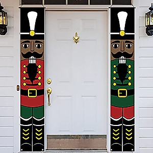 Black Nutcracker Christmas Decorations African American Nutcracker Porch Banner Outdoor Christmas Nutcracker Decorations and Supplies for Home Party