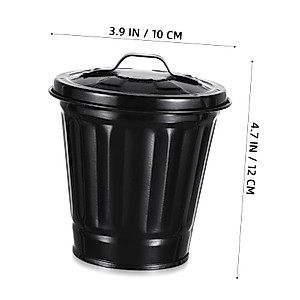 Stainless Steel Trash Cans with Lids, Desktop Waster Basket Outdoor Dog Poop Garbage Can Farmhouse Retro Metal Waste Bin for Bathroom Bedroom Garden Yard