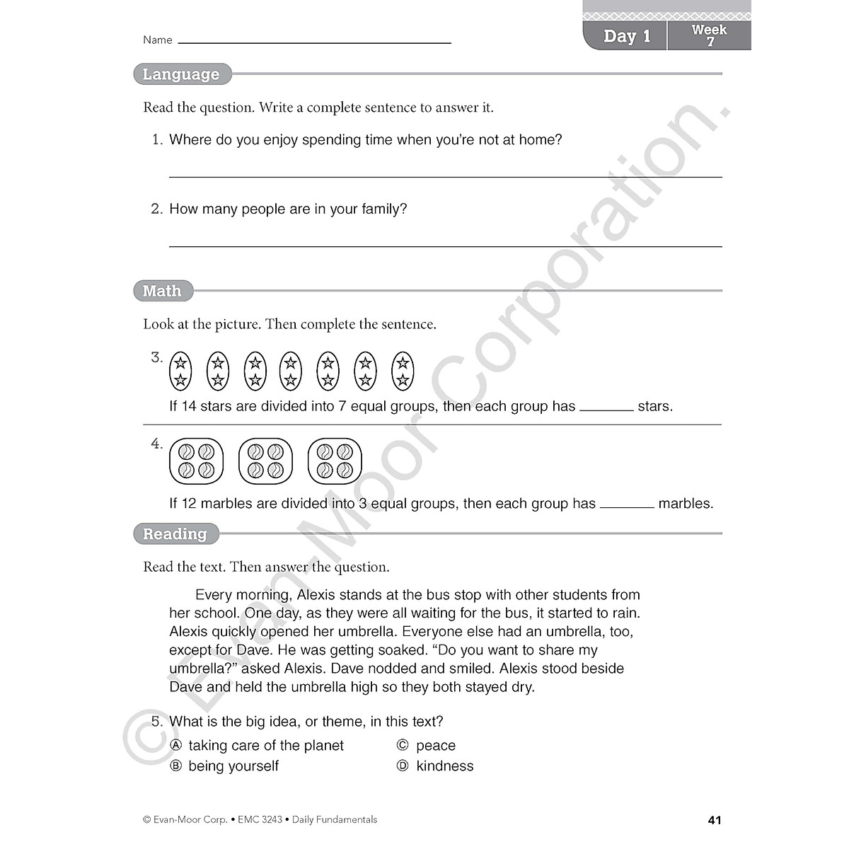 Evan-Moor Daily Fundamentals, Grade 3