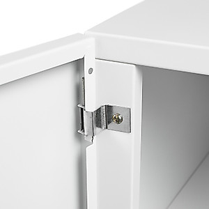 Ayoiow Living Room Shelf Cabinet Metal Cabinet White Style 1 Cabinet for Living Room