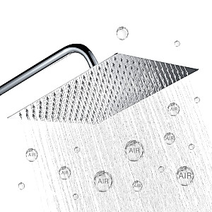 Rain Shower Head,YUNDOOM 12 Inch Shower Head 304 Stainless Steel Large Shower Head, Chrome Mirror Finishing Rainfall Shower Head,High Pressure Shower Heads,Square Shower Head And Water Fall Showerhead