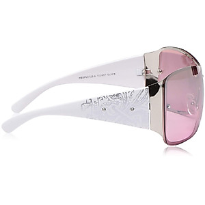 Southpole womens 1024sp Classic Metal UV Protective Shield Sunglasses for Women Trendy Gifts Women 170 mm, Silver & Pink, mm US