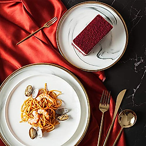 Homelux Theory 18/10 Gold Silverware Set Stainless Steel, 5pc Mirror Polished Modern Silverware Set Dishwasher Safe, Kitchen Flatware Set, Adaline Royal Knife Spoons & Forks Set, Gold Cutlery Set of 4