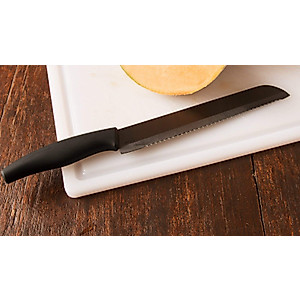 Cestari Ceramic Knife Set - 6 Inch Tomato Knife and 8 Inch Bread Knife with Serrated Blades - Includes Safety Sheaths and Gift Box - Never Needs Sharpening