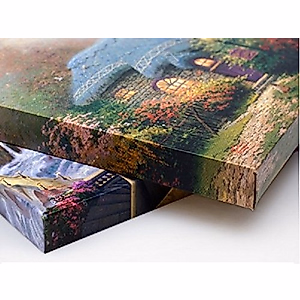 Thomas Kinkade Reflections of Faith 14" x 14" Gallery Wrapped Canvas Art | Frameless Room Wall Art | Certificate of Authenticity Included