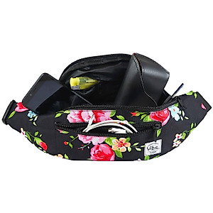 Vibe FESTIVAL GEAR Fanny Pack for Men Women - Many Prints - Black Holographic Silver Gold Cute Waist Bag for Festival Rave Hiking Running Cycling