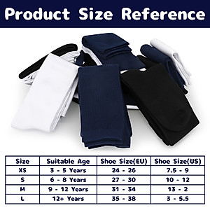 Kids' Long Knee High Socks - School Socks for Boys & Girls, Ages 6-8