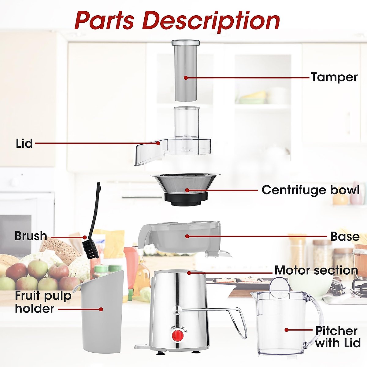 1200W 3 Speeds Centrifugal Juicer Machines Vegetable and Fruit, Regenerate Juice Extractor with Big 3" Wide Mouth, Compact Juice Maker, Easy to Clean, High Juice Yield, BPA Free, Silver