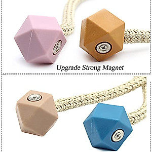 Anller 2 Pieces Magnetic Curtain Tiebacks, 16 Inch Decorative Curtain Holdbacks, Drapery Tiebacks for Window Décor, Purple & Blue