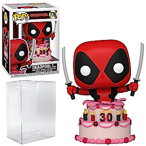 Funko POP Marvel: Deadpool 30th - Deadpool in Cake Pop! Vinyl Figure (Bundled with Compatible Pop Box Protector Case), Multicolor, 3.75 inches