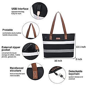 LOVEVOOK Laptop Shoulder Work Tote Bag for Women,Lightweight Casual Daily Bag Fits 15.6 In Laptop Handbag Purse 2pc/set