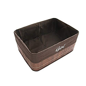 Laundry Hamper Bamboo Square Wicker Clothes Bin Basket Storage Bin Organizer-Girl Retail Dump Bin Folding Basket 100203NEW-NPF