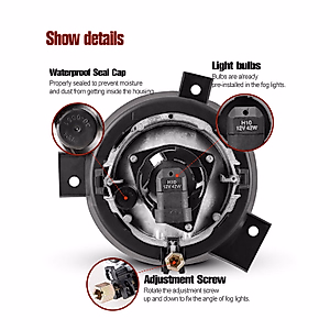 AUTOWIKI Fog Lights For Ford Ranger 2001-2003 Fog Light Assembly 2PCS OEM Replacement Fog Lamps