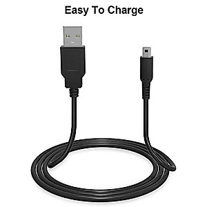 6amLifestyle [2 Pack 4FT 3DS 2DS DSi Charger Cable Power USB Charging Cord Compatible with Nintendo New 3DS XL/New 3DS/ 3DS XL/ 3DS/ New 2DS XL/New 2DS/ 2DS XL/ 2DS/ DSi/DSi XL, Black