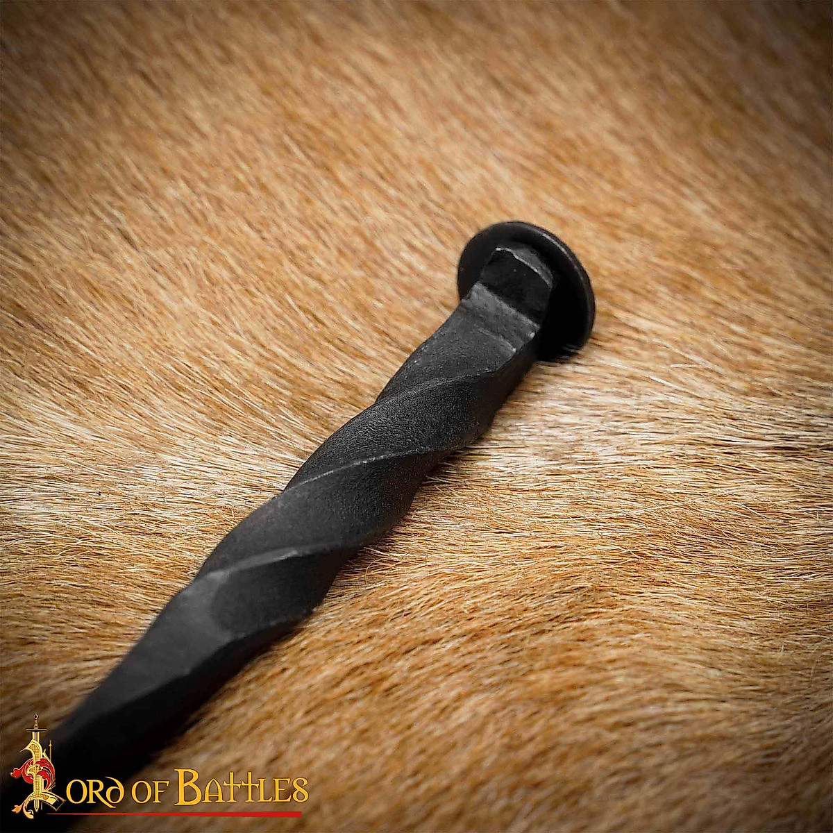 Lord of Battles Medieval Knife Camping Spike Knife Hand Forged Iron Twisted Handle Functional Medieval Knife Perfect for Historical Reenactments, Camping & Outdoor Activities