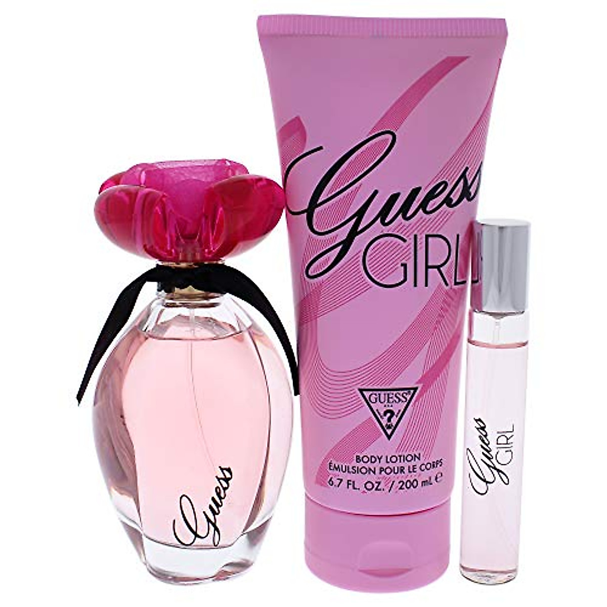 Guess Girl 3 Pc Gift Set 3.4oz EDT Spray, 0.5oz EDT Spray, 6.7oz Body Lotion GIFTSET