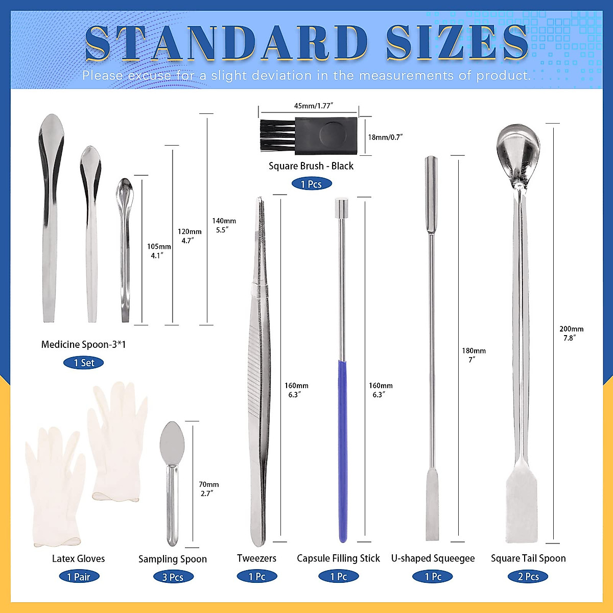 Glarks 14Pcs Capsule Filling Micro Lab Spoon Kits Sampling Spoon Mixing Spatula Laboratory Tiny Mixing Spatula Powders Tamper Tool for Powders Gel Cap Capsule Filler