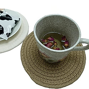 Set of 6 Trivets for Hot Pots and Pans and Pot Holders – 100% Pure Cotton 7” Round Mats, Hot Pads for Kitchens, Coasters, Placemats, Spoon Rest for Cooking and Baking