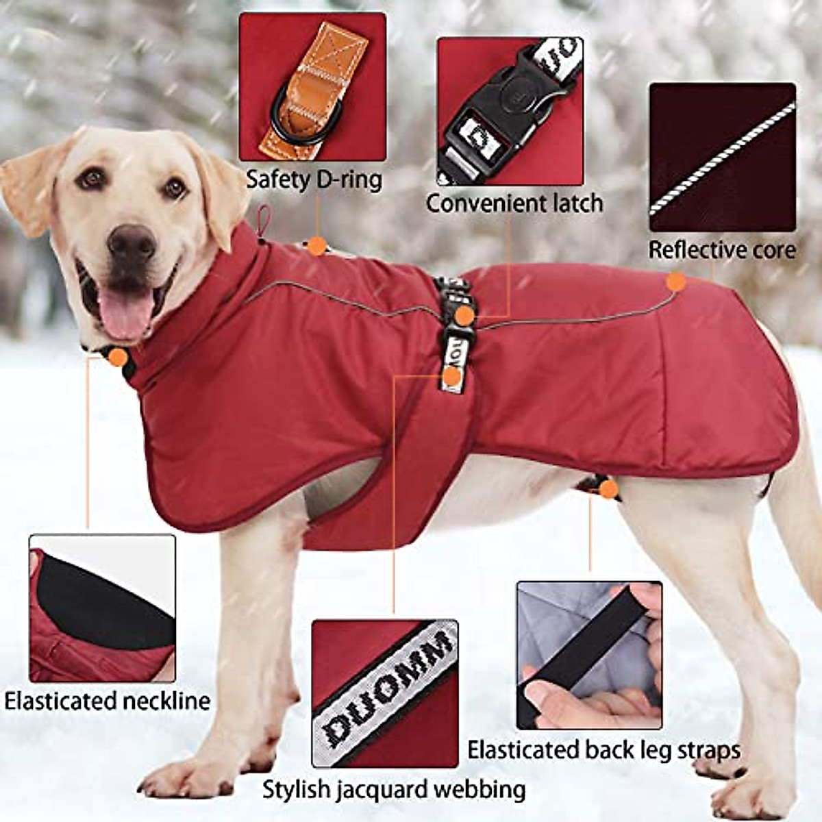 TONYFY Dog Winter Coat, Thick Warm Cozy Dog Jacket Vest for Medium Large Dogs, Adjustable Turtleneck Reflective Pet Padded Cotton Clothes Windproof Knight Style Cold Weather Apparel (Army Green-XL)