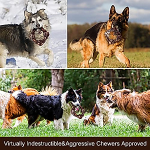 Anhozuo Dog Chew Toys for Aggressive Chewers Large Breed, Indestructible Dog Toys for Large Dogs, Tough Durable Dog Chew Toys for Medium and Large Dogs, Real Bacon Flavor Skull Elements Dog Toys