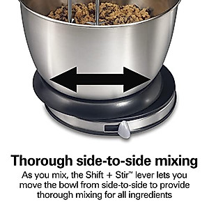 Hamilton Beach Classic Stand and Hand Mixer, 4 Quarts, 6 Speeds with QuickBurst, Bowl Rest, 290 Watts Peak Power, Black and Stainless