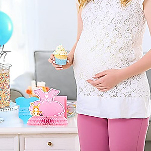 9 Pieces Gender Reveal Decorations Gender Reveal Honeycomb Centerpieces Bear Table Decorations Elephant Table Centerpieces for Boy or Girl Gender Reveal Baby Shower Pregnancy Announcements Decor