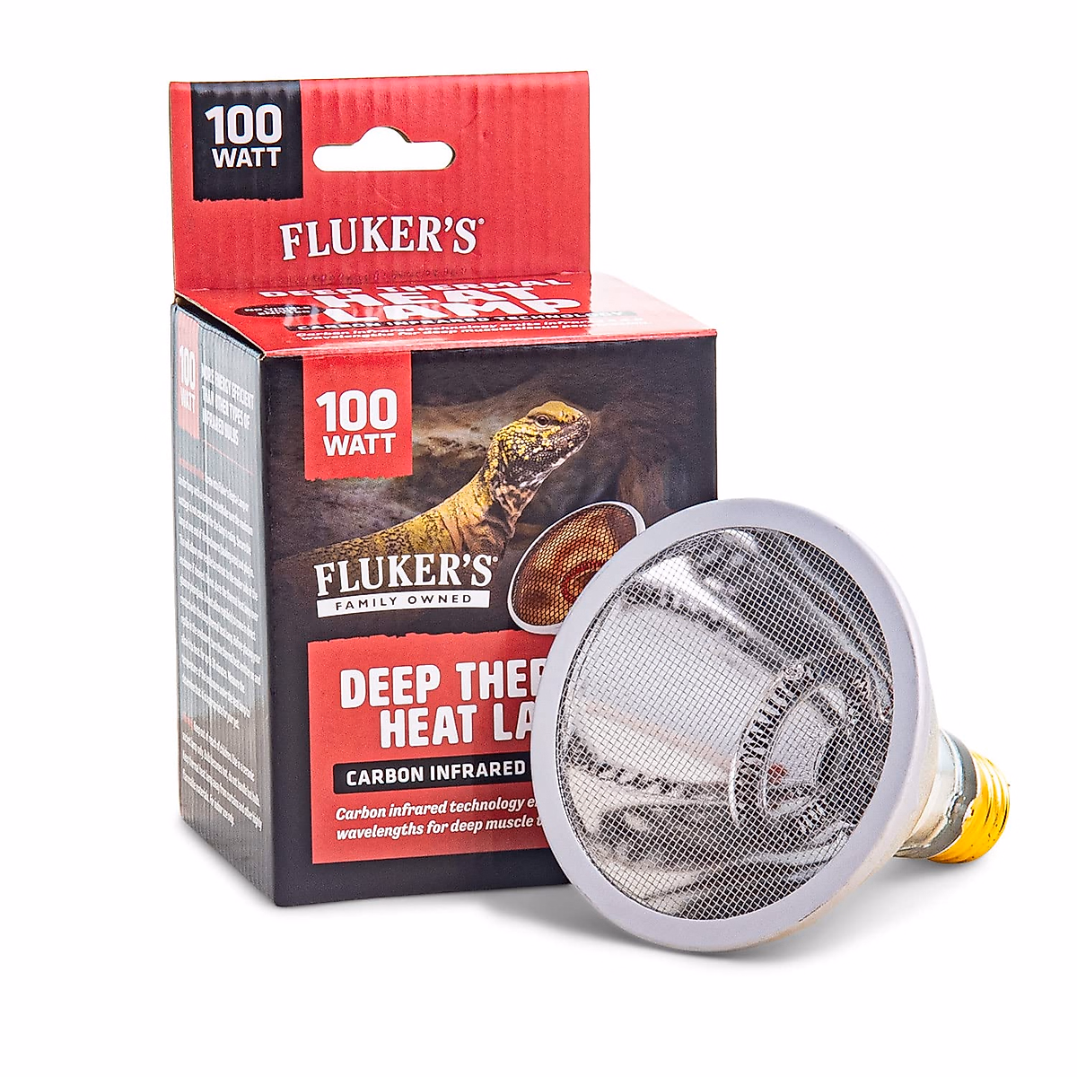 Fluker's Deep Thermal Heat Lamp for Reptiles with Carbon Infrared Technology, for All Reptile Tanks, Great for Basking, 50 Watt
