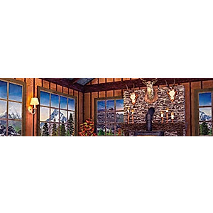 Ceaco - Rustic Lodge - Cozy Fire - 1000 Piece Jigsaw Puzzle, 27 x 20
