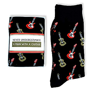 Guitar Gifts for men, Casual Fun Music-themed Guitar socks, Unisex, gift for husband, boyfriend, son birthday (guitarist legend)