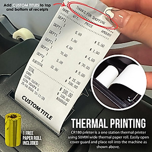 Nadex CR180 Electronic Cash Register, Steel Cash Drawer, Compact Design, Black