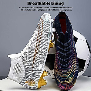 Maylrvjv Men's High-Top Soccer Cleats Football Shoes Lightweight Big Kids Youth Professional Training Soccer Sneakers