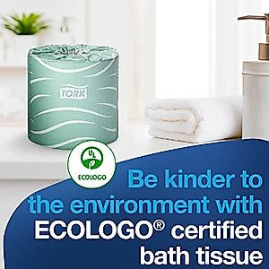 Tork Septic Safe Toilet Paper White, 100% Recycled, 2-ply, 500 Sheets per Roll, 96 Rolls