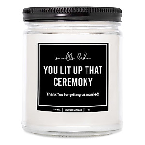 YouNique Designs Wedding Officiant Gifts for Wedding Day Gift for Officiant of Wedding Ceremony 9oz Candle - Cool Gifts for Wedding Officiant - Wedding Officiant Gift Idea (Mahogany Teakwood)