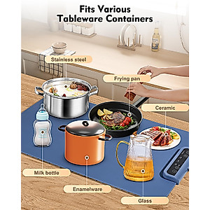 Owenri Food Warming Mat - Roll Up Portable Electric Warming Tray with 3 Temperature Settings, Silicone Heating Mat for Food, Food Warmers for Parties, Buffets Party, Travel, Daily Lives