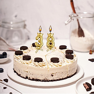 VSHILI 38th 83rd Birthday Candles, Gold 83 38 Year Old Number Birthday Candles, Happy Birthday Party Cake Topper Decoration Gifts for Women Men