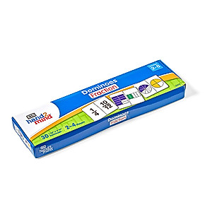hand2mind Fraction Dominoes Set, Fraction Manipulatives for Elementary School, Dominoes Fraction Games, Middle School Math Games, Montessori Math Manipulatives, Classroom Dominoes Set (Set of 30)