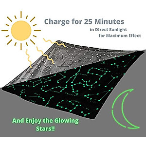Constellation Blanket Glow in The Dark | Multiple Sizes | All Zodiac Horoscope Signs | Gift for Solar, Star, Astronomy, Astrology & Astronaut Lovers | Men, Women, Teen, Boys & Girls (60x50in)
