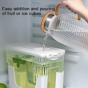 0.9 Gallon Drink Dispenser For Fridge,Beverage Dispenser With Stand And Spigot,Large Capacity Cold Water Pitcher,Fruit Drink Dispenser Beverage Container for Kitchen Home Party Bar