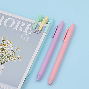 Kaco Pure Retractable Gel Ink Pens Macarons Color Black Ink 0.5mm Extra Fine Point 5-Pack