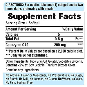Puritan's Pride QSORB CoQ10 200 mg, Supports Heart Health (2 Pack of 240 softgels) 240 Count(Packaging may vary)