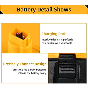 JAUKIST 18V Replacement Battery for DeWalt DC9096 2 Packs 5.0Ah 18 Volt XRP Replacement Batteries for DeWalt DE9096 DC9098 DE9098 DE9098 DW9096 DW9095 Cordless Power Tools