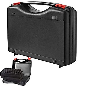 AOOCY Small Hard Carrying Case with Pluck Foam Interior for iPhone, GoPro, Camera, and More- Outer Size 9.3 x 7.5 x 2 Inches, Black