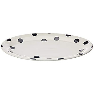 Kate Spade Deco Dot 14" Oval Serving Platter, 2.95 LB, White